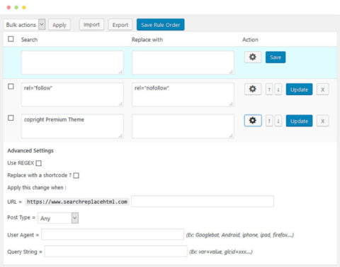 Search and Replace HTML Plugin